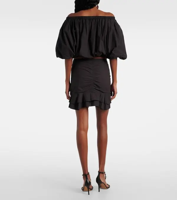 MARANT ETOILE Brenea Ruffled Cotton Miniskirt