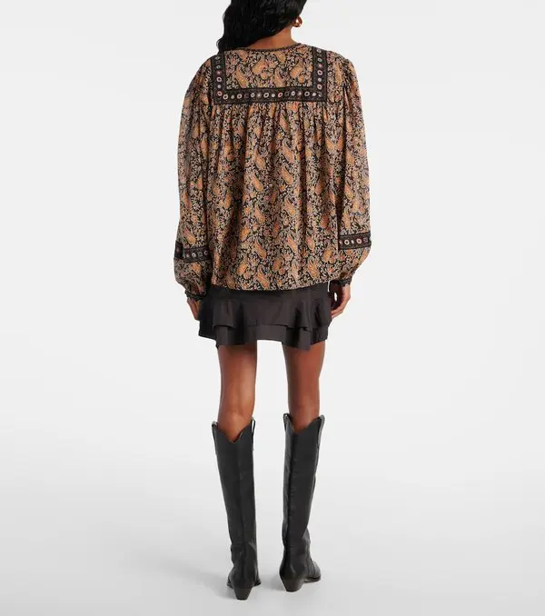 MARANT ETOILE Gayle Printed Cotton Voile Blouse