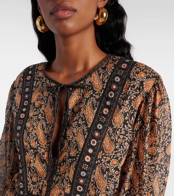 MARANT ETOILE Gayle Printed Cotton Voile Blouse