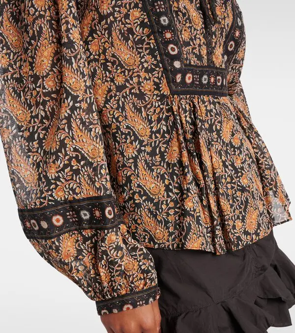 MARANT ETOILE Gayle Printed Cotton Voile Blouse