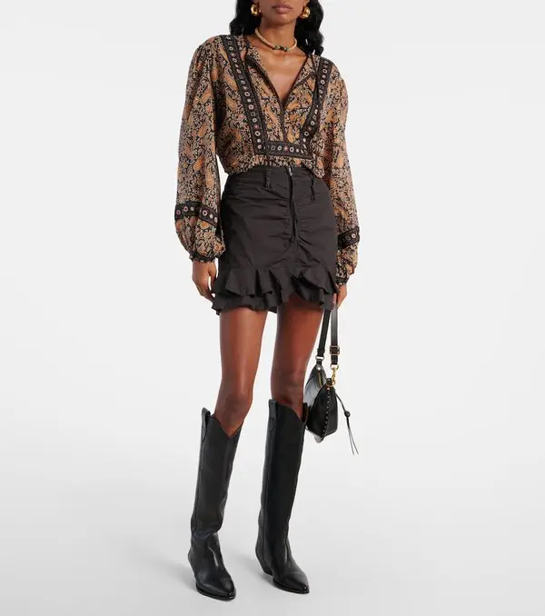 MARANT ETOILE Gayle Printed Cotton Voile Blouse