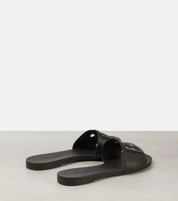 Dolce & Gabbana Dg Cutout Slides - Black