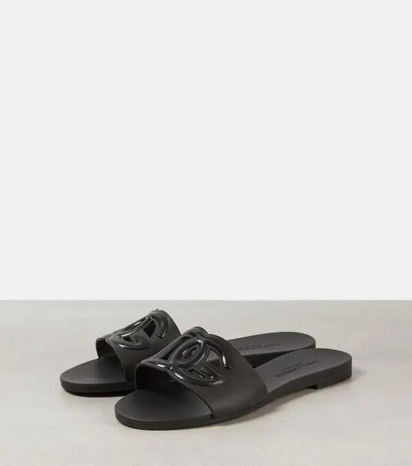 Dolce & Gabbana Dg Cutout Slides - Black