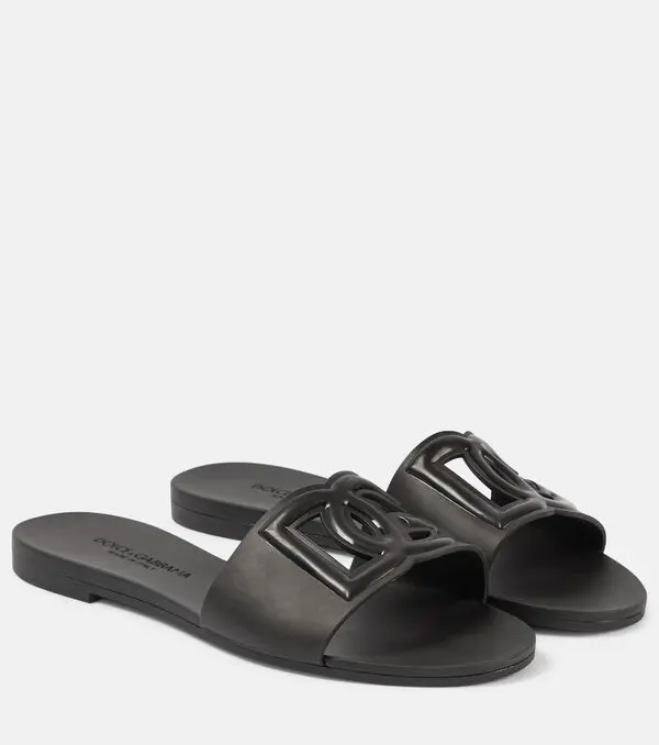 Dolce & Gabbana Dg Cutout Slides - Black