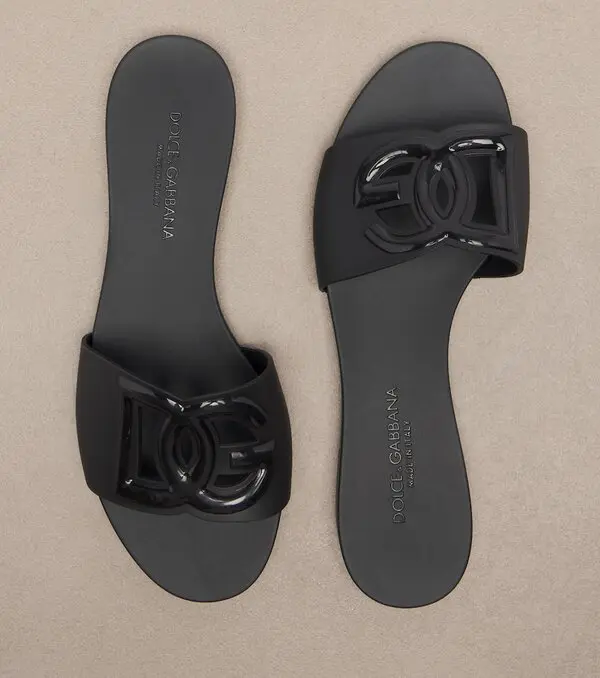 Dolce & Gabbana Dg Cutout Slides - Black