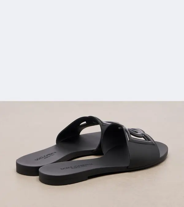 Dolce & Gabbana Dg Cutout Slides - Black