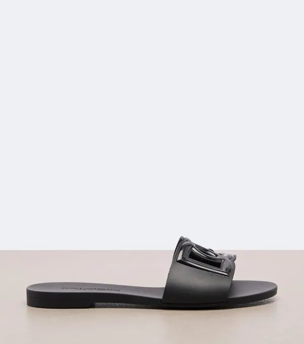 Dolce & Gabbana Dg Cutout Slides - Black