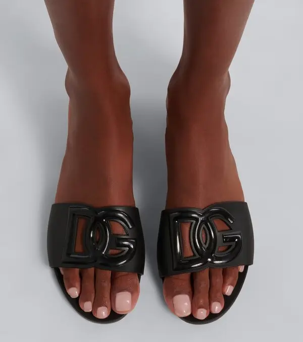 Dolce & Gabbana Dg Cutout Slides - Black