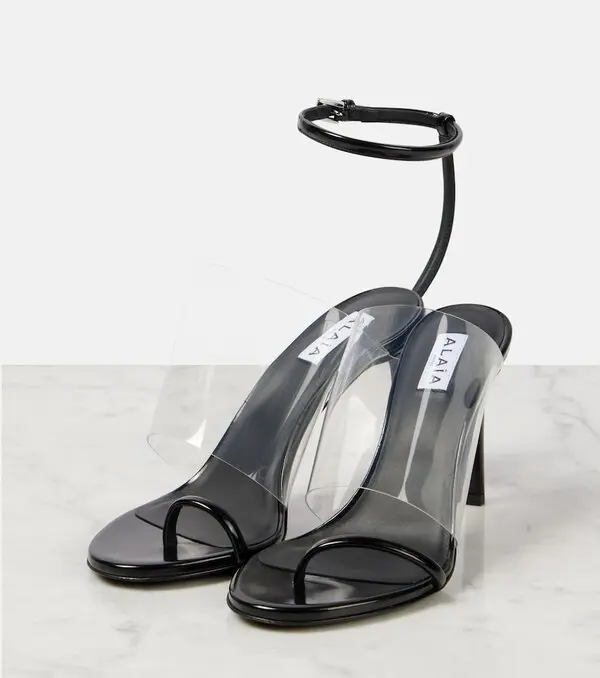 Alaïa Plexi 90 Leather & Pu Sandals