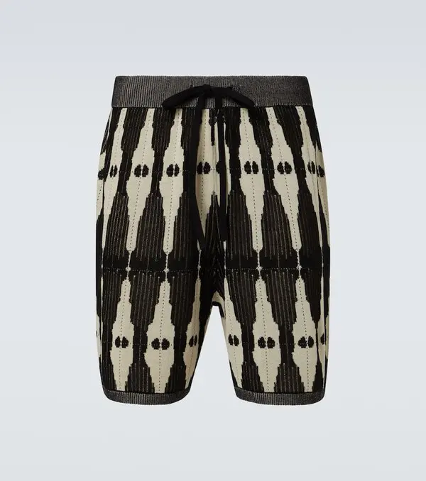 Commas Ritual Knitted Jacquard Shorts - Black