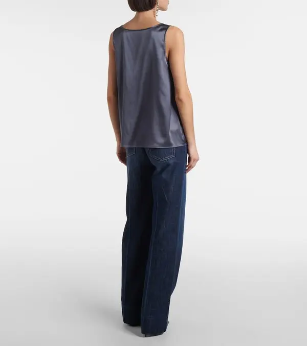 Dolce & Gabbana Silk-blend Top - Grey