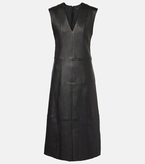 JOSEPH Kosma Leather Midi Dress - Black