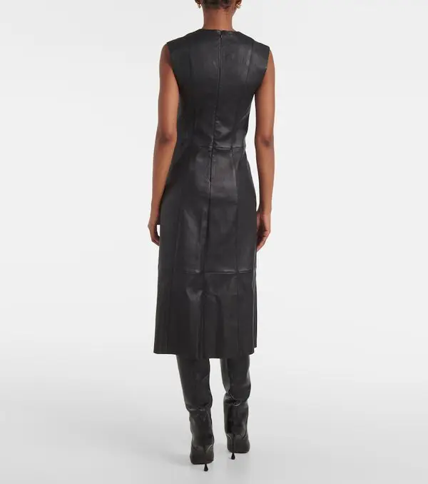 JOSEPH Kosma Leather Midi Dress