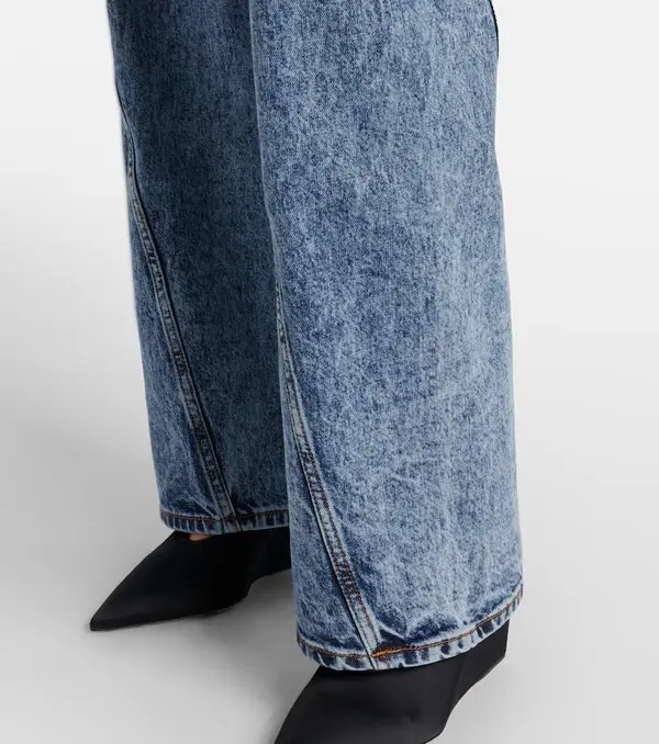 Alaïa Twisted Low-rise Wide-leg Jeans