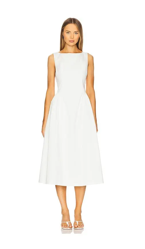 ELODIE THE LABEL Lennon Poplin Dress - White