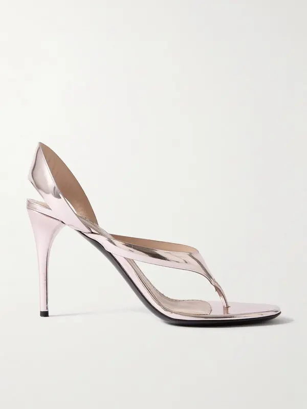 Alaïa Mirrored-leather Stiletto Sandals - Silver