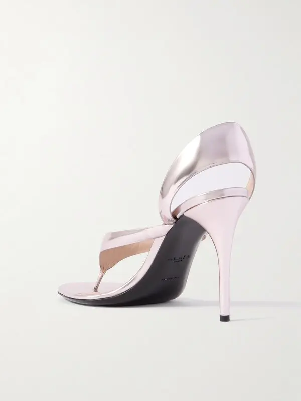 Alaïa Mirrored-leather Stiletto Sandals - Silver