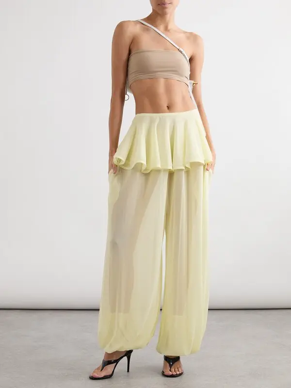Alaïa Stretch-jersey Bandeau Bra And Briefs Set - Brown