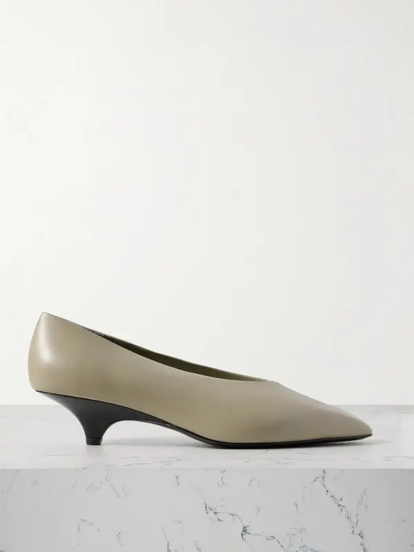 Loro Piana Rebecca Leather Pumps - Green