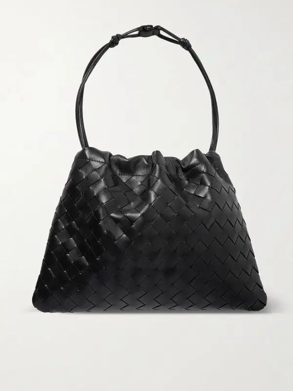 Bottega Veneta Medium Intrecciato Leather Clutch - Black
