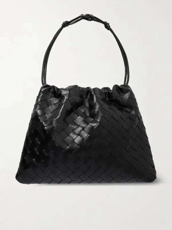 Bottega Veneta Medium Intrecciato Leather Clutch - Black