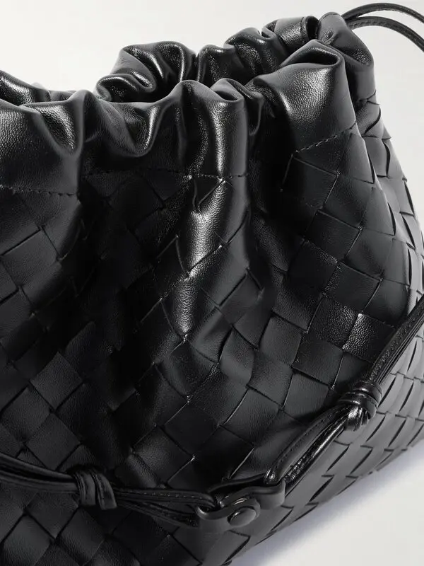 Bottega Veneta Medium Intrecciato Leather Clutch - Black