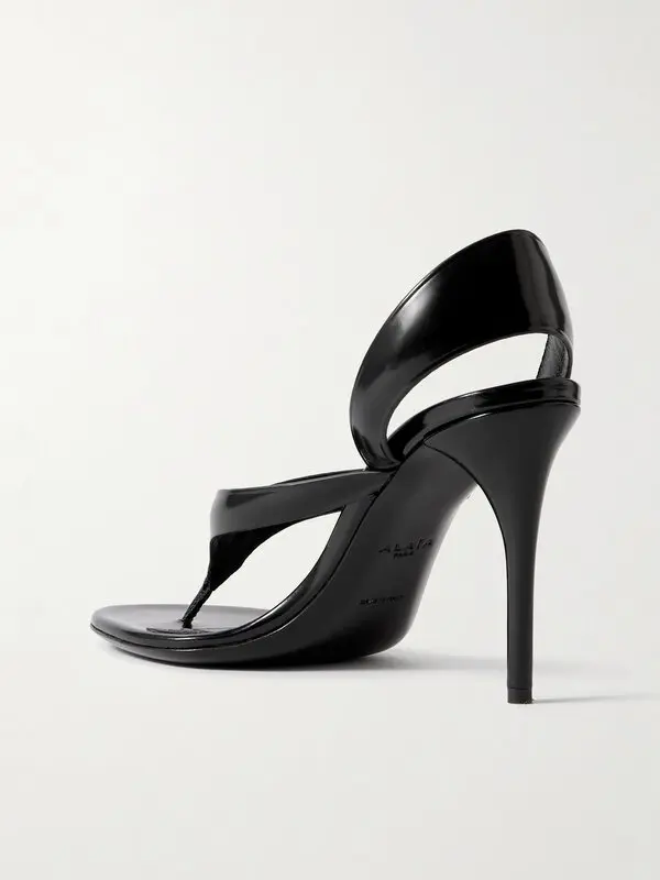 Alaïa Tong 90 Patent Leather Heeled Sandals