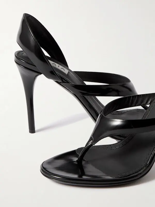 Alaïa Tong 90 Patent Leather Heeled Sandals