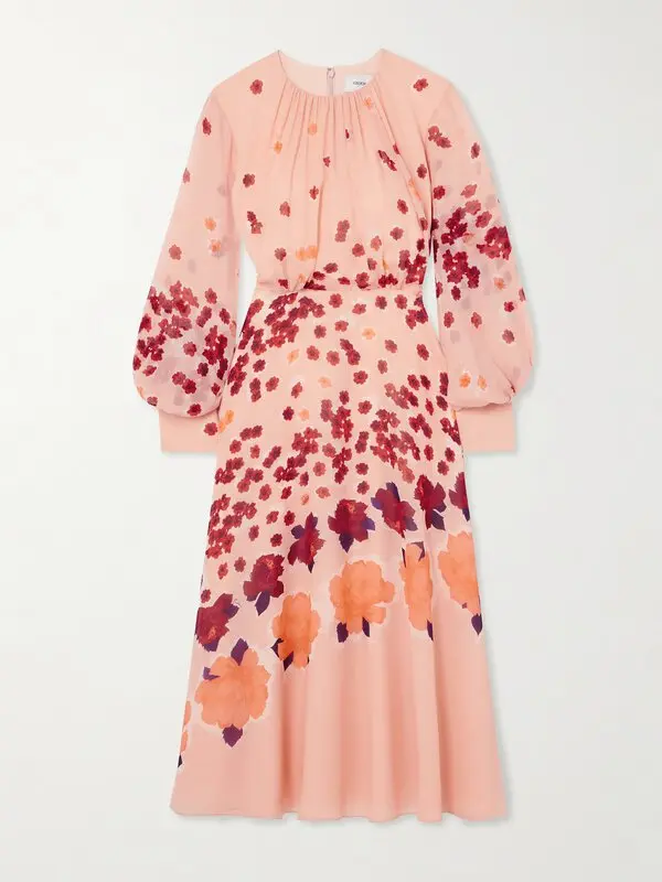 Erdem Margot Floral-print Silk-georgette Midi Dress - Multi