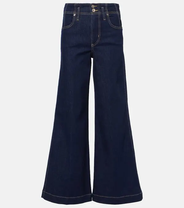 FRAME The Seamed Wide High-rise Jeans - Blue