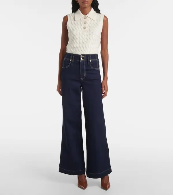 FRAME The Seamed Wide High-rise Jeans