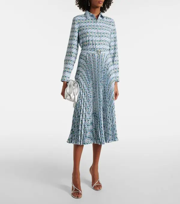 Tory Burch Printed Twill Midi Shirt Dress