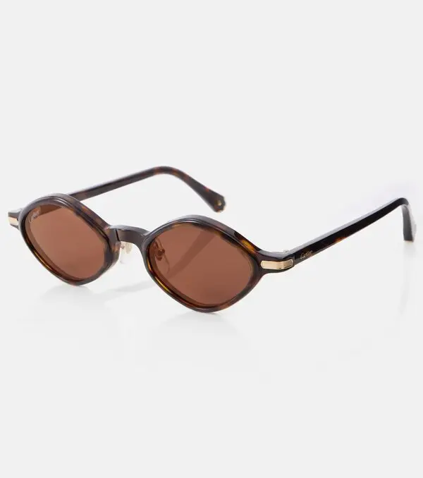 Cartier Premiere De Oval Sunglasses - Brown