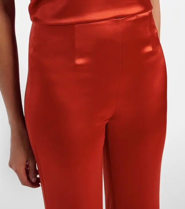 Galvan Satin Wide-leg Trousers - Red