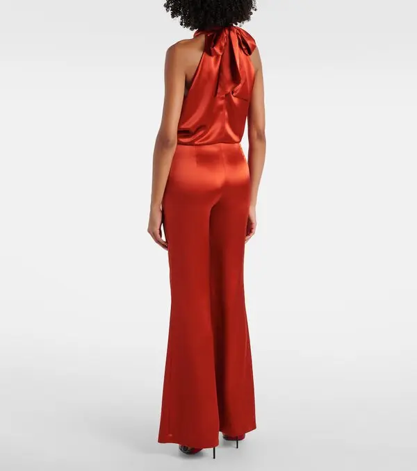 Galvan Satin Wide-leg Trousers - Red