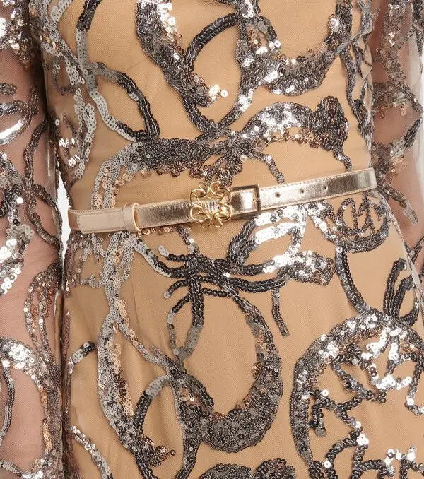 Elie Saab Sequined Sheer Tulle Gown