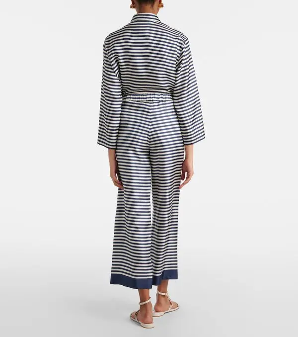 Max Mara Striped Silk Wide-leg Trousers