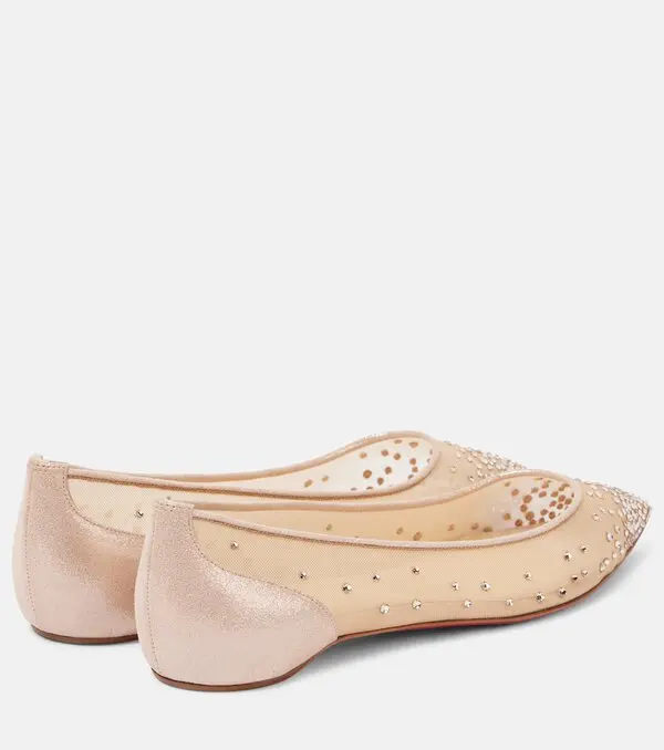 CHRISTIAN LOUBOUTIN Follies Strass Mesh Ballet Flats