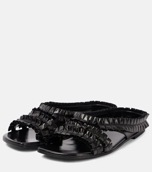 Dries Van Noten Ruffled Leather Sandals