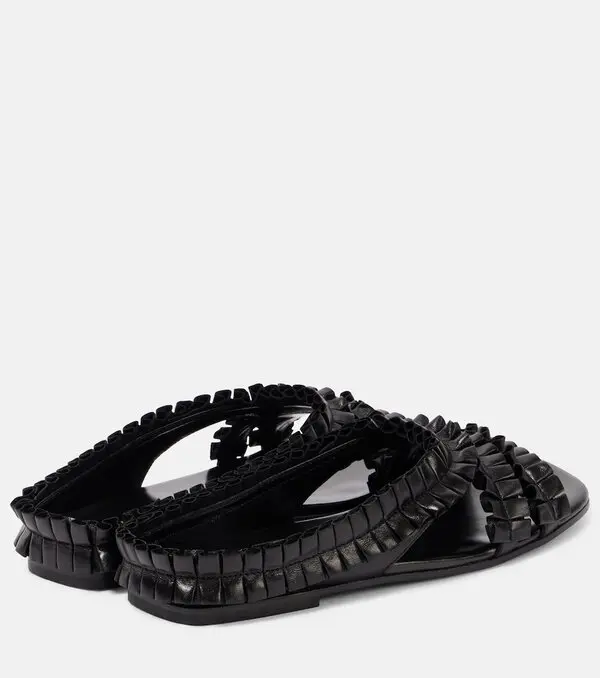 Dries Van Noten Ruffled Leather Sandals