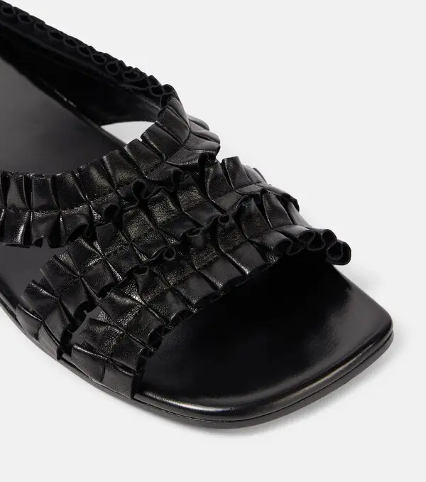 Dries Van Noten Ruffled Leather Sandals