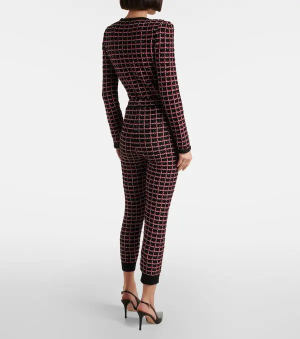 SELF-PORTRAIT Tweed High-rise Leggings