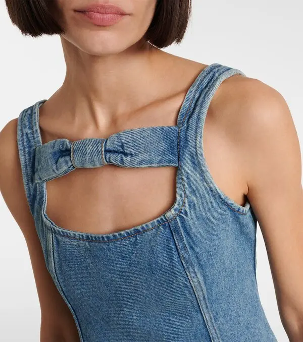Nina Ricci Bow Detail Denim Mini Dress