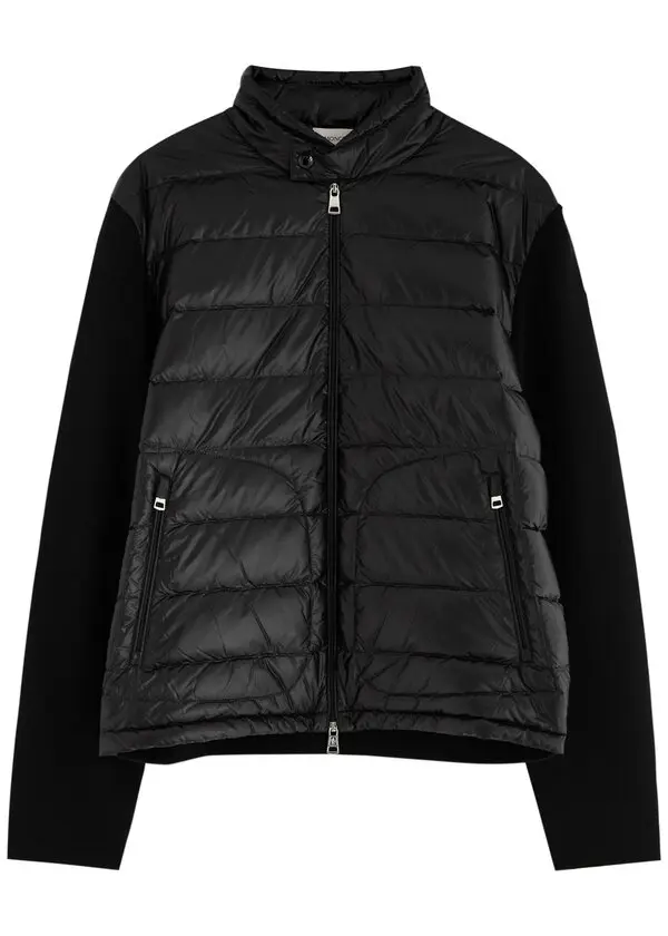 Moncler Quilted Nylon And Wool Jacket