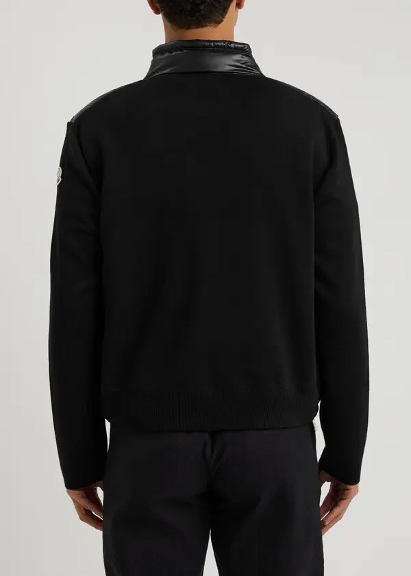 Moncler Quilted Nylon And Wool Jacket