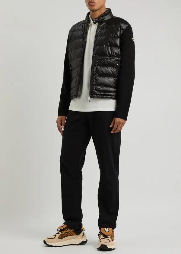 Moncler Quilted Nylon And Wool Jacket