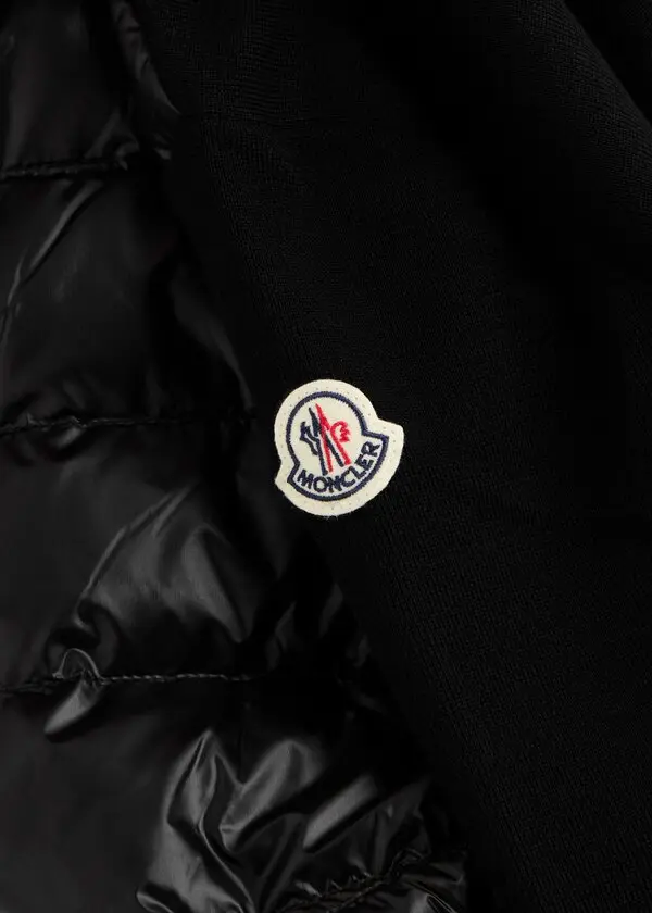 Moncler Quilted Nylon And Wool Jacket