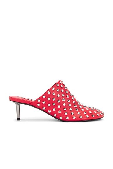 JIL SANDER Studded Leather Kitten Heel Mules