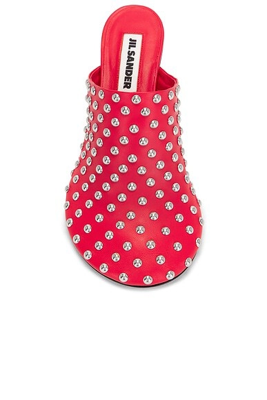JIL SANDER Studded Leather Kitten Heel Mules