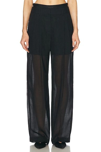 Helmut Lang Double Pleated Chiffon Trousers
